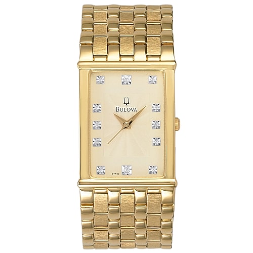 Click here for Bulova Diamond Mens Gold Tone Bracelet Watch 97f52... prices