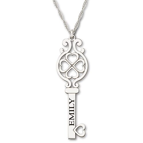 Click here for Personalized Sterling Silver Key Name Pendant Neck... prices