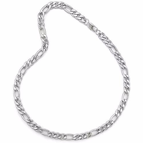 Click here for Mens 22 9.5mm Figaro Chain in Stainless Steel  One... prices