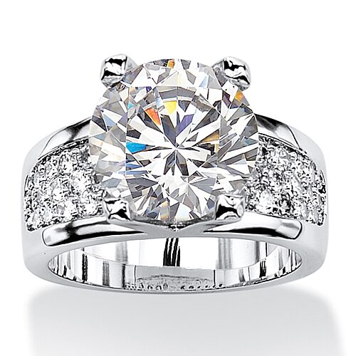 Click here for Womens Cubic Zirconia Platinum Over Silver Engagem... prices