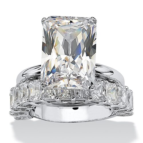 Click here for DiamonArt Womens White Cubic Zirconia Platinum Ove... prices
