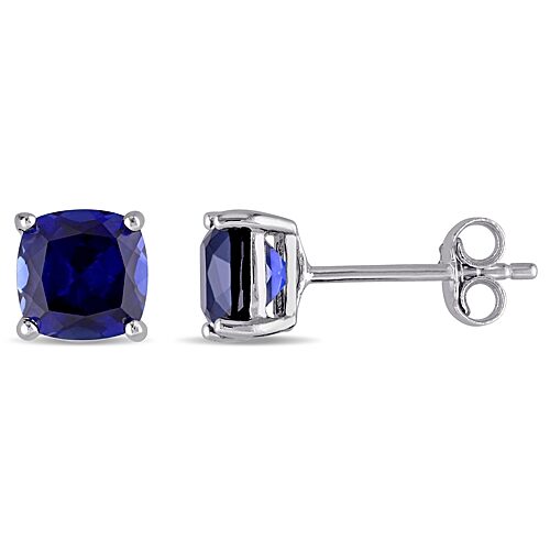 Click here for Lab Created Blue Sapphire Sterling Silver 6.1mm Cu... prices