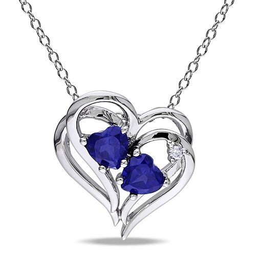 Click here for Womens Diamond Accent Lab Created Blue Sapphire St... prices