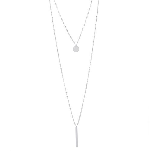 Click here for Silver Treasures Bar And Disc 2-Layer Womens Pure... prices