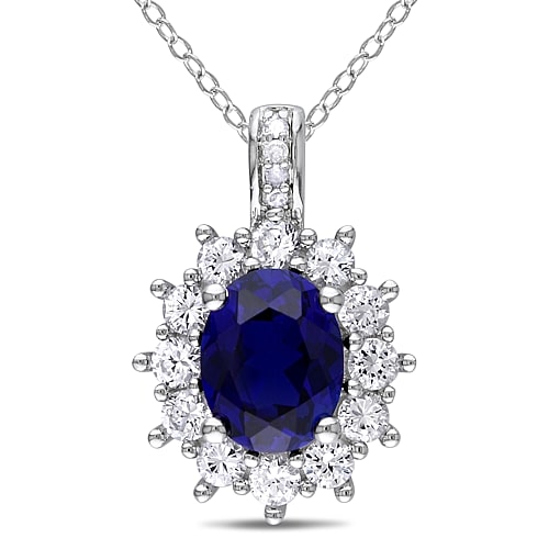 Click here for Womens Diamond Accent Lab Created Blue Sapphire St... prices