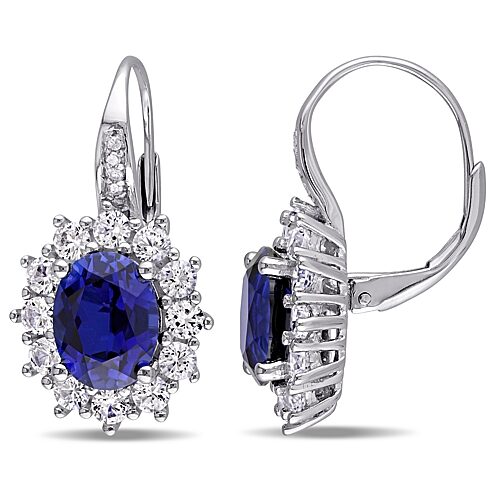 Click here for Womens Diamond Accent Lab Created Blue Sapphire St... prices