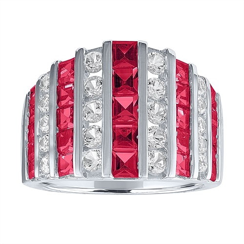 Click here for Womens Lab Created Red Ruby Sterling Silver Cockta... prices