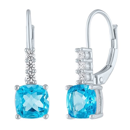 Click here for Womens Genuine Blue Topaz Sterling Silver Drop Ear... prices