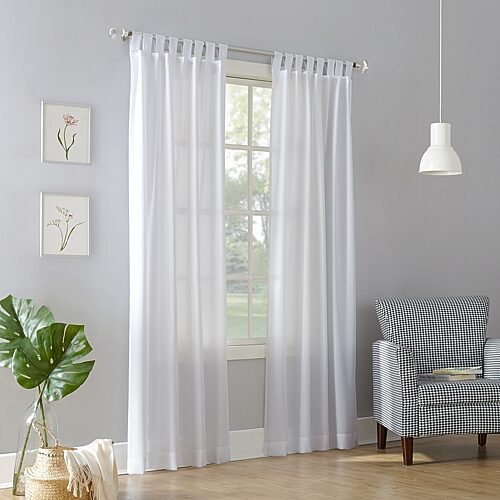 Click here for No 918 Jacob Tab Top Sheer Single Curtain Panel  O... prices