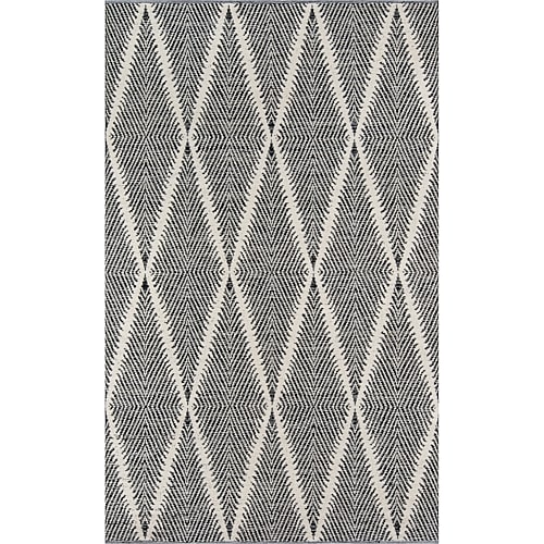 Erin Gates River Riv-1 Machine-Washable Beacon Citron 36 x 56 Area Rug - Black