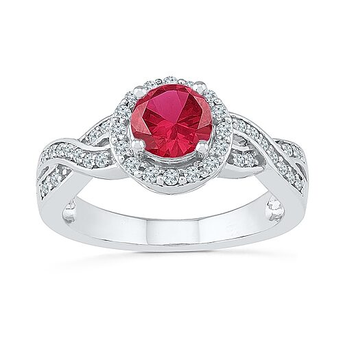Click here for Womens 1/4 CT. T.W. Lab Created Red Ruby Sterling... prices