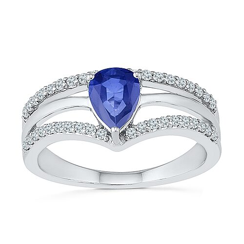 Click here for Womens Lab Created Blue Sapphire Sterling Silver C... prices