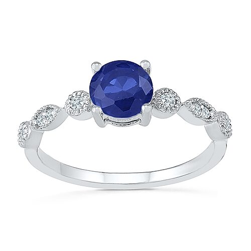 Click here for Womens Lab Created Blue Sapphire Sterling Silver P... prices