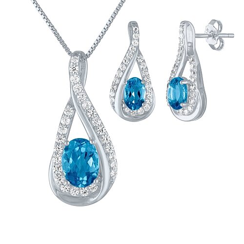Click here for Womens Genuine Blue Topaz Sterling Silver 2-pc. Je... prices