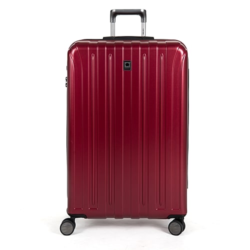 Delsey Paris Titanium 29 Inch Hardside Expandable Checked Spinner Luggage  One Size  Red