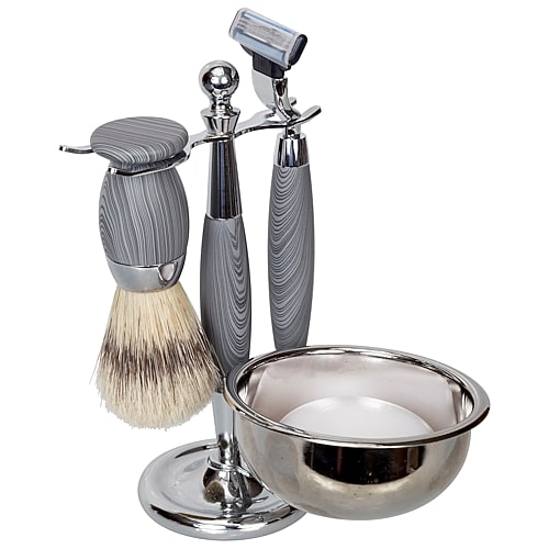 Click here for Harry D Koenig 5PC Shave Set In Gray Wood And Chro... prices