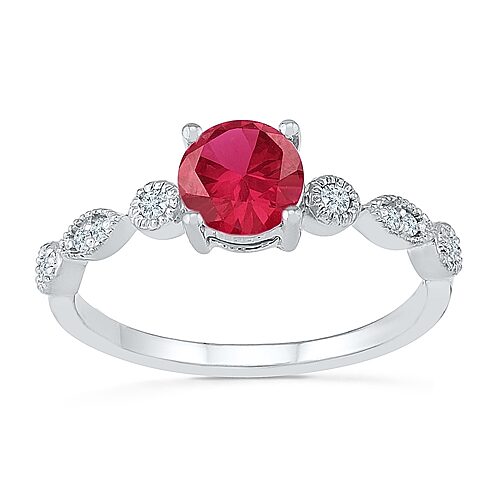 Click here for Womens Lab Created Red Ruby Sterling Silver Cockta... prices