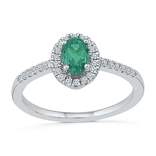 Click here for Womens 1/6 CT. T.W. Lab Created Green Emerald Ster... prices