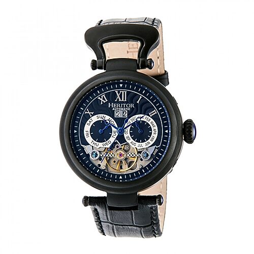 Click here for Heritor Automatic Ganzi Mens Leather Day&Date-Blac... prices