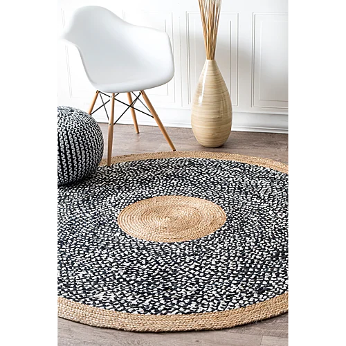 Click here for nuLoom Lesha Natural Fiber Round Rug  One Size  Bl... prices