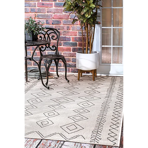 Click here for nuLoom Serna Outdoor Rectangular Rug  One Size  Wh... prices
