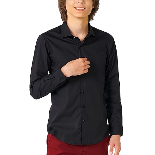 Click here for OppoSuits Big Boys Knight Solid Color Shirt - Blac... prices