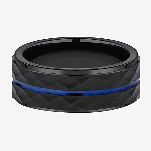 Click here for Thin Blue Line Mens 8MM Cobalt Wedding Band  9 1/2... prices