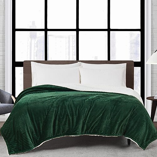 Click here for London Fog Plush Large Corduroy Blanket  King - Gr... prices