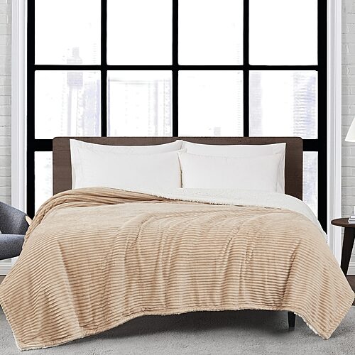 Click here for London Fog Plush Large Corduroy Blanket  King - Ta... prices