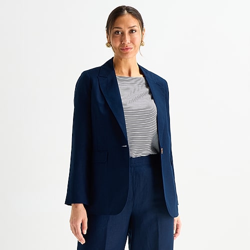 Click here for Liz Claiborne Linen Womens Classic Fit Blazer  8... prices