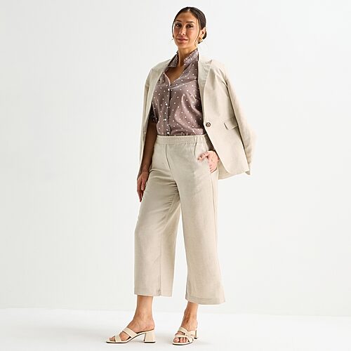 Click here for Liz Claiborne Linen Womens Wide Leg Mid Rise Cropp... prices
