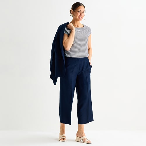 Click here for Liz Claiborne Linen Womens Wide Leg Mid Rise Cropp... prices