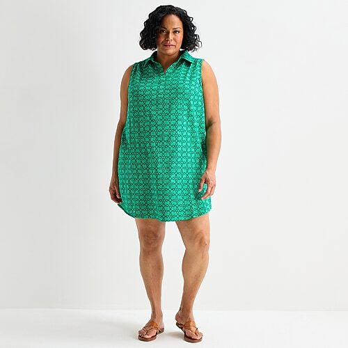 Click here for St. Johns Bay Womens Plus Sleeveless Sheath Dress... prices