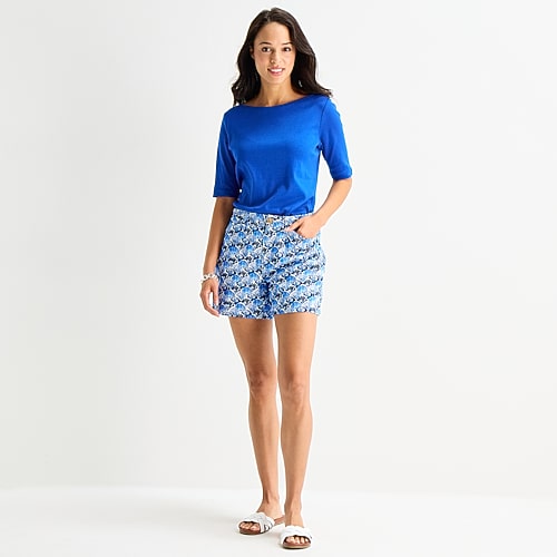Click here for St. Johns Bay Womens 5 Chino Short  4 Petite  Blue prices