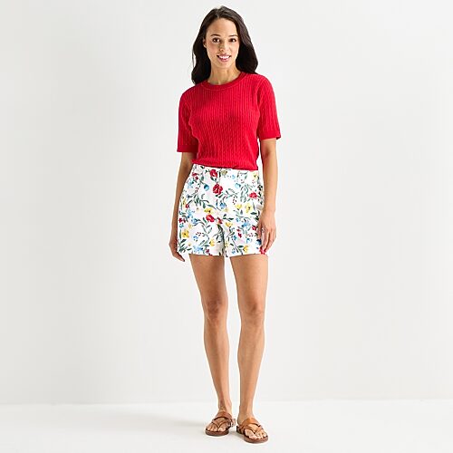 Click here for St. Johns Bay Womens 5 Chino Short  12  White prices