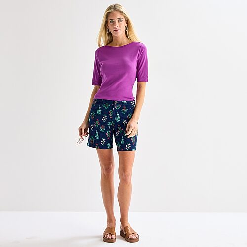 Click here for St. Johns Bay Womens 7 Chino Short  12  Blue prices