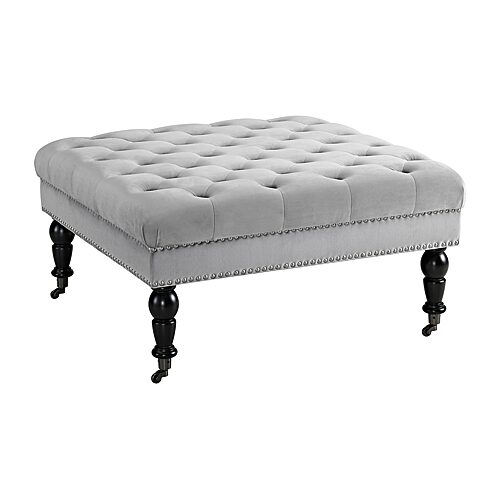 Click here for Isabelle Square Tufted Ottoman  One Size  Gray prices