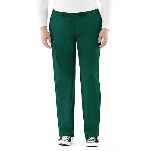 Wink Wonderwork Pull-On Cargo Womens Tag Free Scrub Pant  Petite X-large  Green
