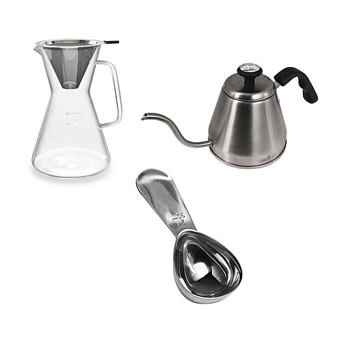 Click here for London Sip Pour Over Coffee Set  3 Piece - Silver-... prices