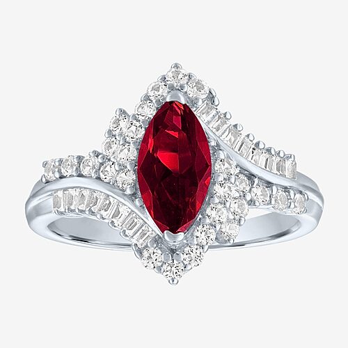 Click here for Gemstone Sterling Silver Marquise Halo Cocktail Ri... prices