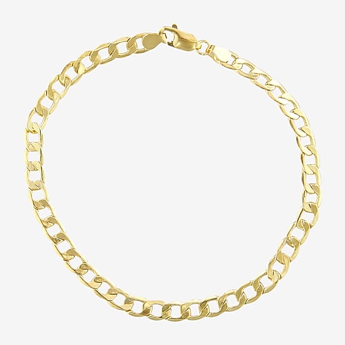 Click here for Mens 10K Gold 8 Inch Hollow Curb Chain Bracelet  O... prices