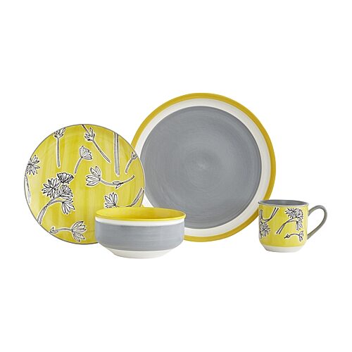 Click here for Baum Sunny Floral 16 Pc. Dinnerware Set  Service f... prices