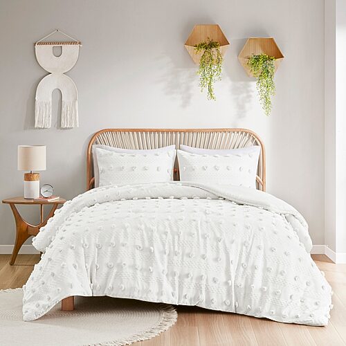 Intelligent Design Lucy Clip Jacquard 3-Piece Duvet Cover Set  Twin/Twin Xl - Ivory