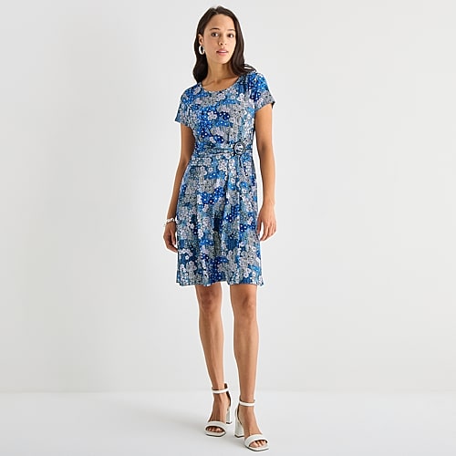 Click here for Perceptions Womens Petite Round Neck Short Sleeve... prices