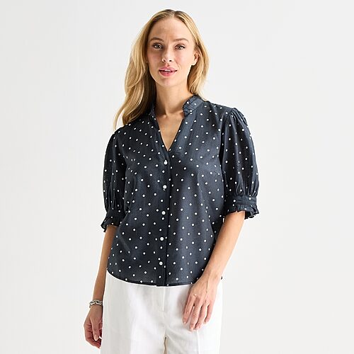 Click here for Liz Claiborne Womens Short Sleeve Blouse  Petite X... prices