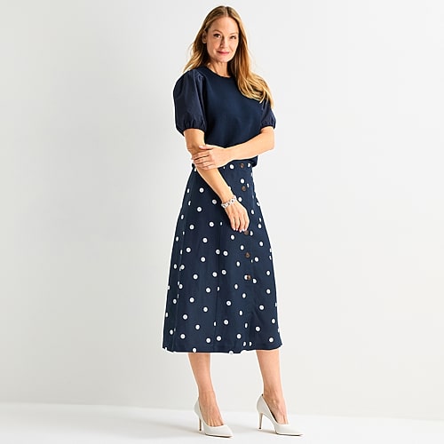 Click here for Liz Claiborne Womens High Rise Midi A-Line Skirt... prices