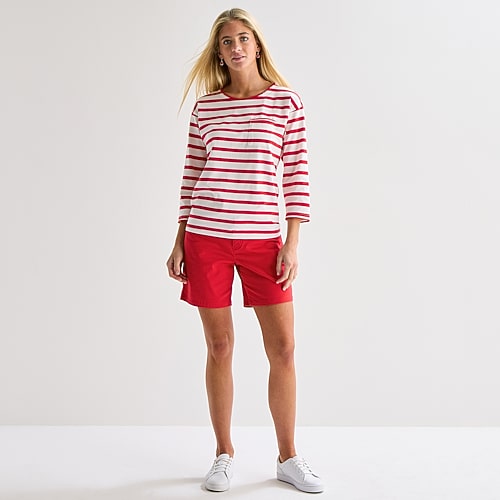 Click here for St. Johns Bay Womens 7 Chino Short  18  Red prices