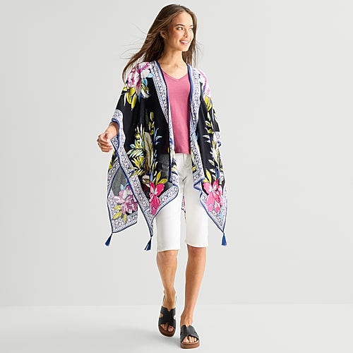 Click here for SOL and MER Tropical Floral Topper Wrap  One Size... prices