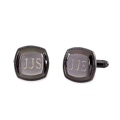 Click here for Gun Metal Cushion Cuff Links w/ Brushed Top  One S... prices