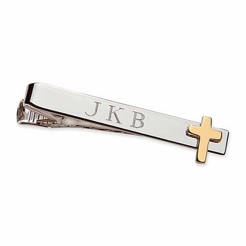 Click here for Personalized Tie Bar w/ Gold-Tone Cross  One Size... prices
